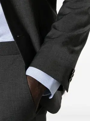 BOSS Notched-lapels Single-breasted Blazer - Grey