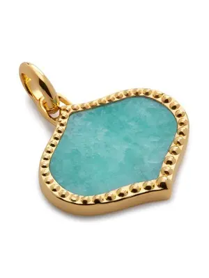 Monica Vinader Lotus Amazonite Pendant Charm - Gold