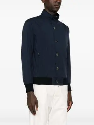 BARBA NAPOLI Mock-neck Bomber Jacket - Blue