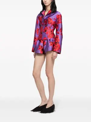 AZ FACTORY Hibiscus-print Cropped Jacket