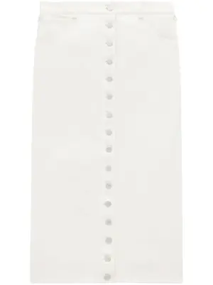 COURREGES Low-rise Denim Midi Skirt - White