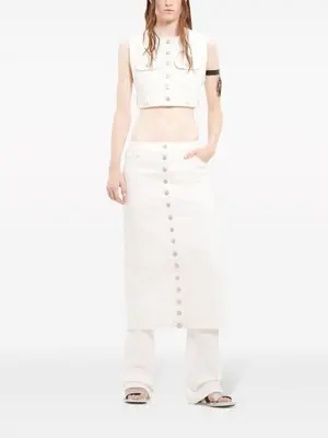 COURREGES Low-rise Denim Midi Skirt - White