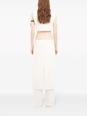 COURREGES Low-rise Denim Midi Skirt - White