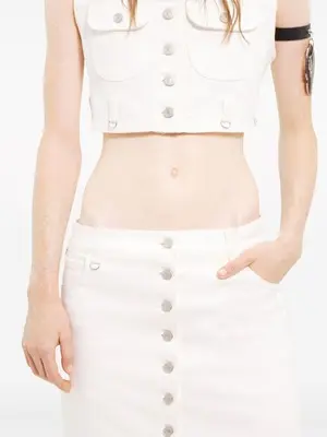 COURREGES Low-rise Denim Midi Skirt - White