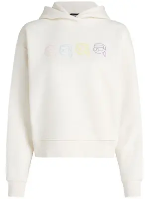 Karl Lagerfeld Ikon Outline Hoodie - White