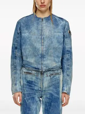 DIESEL® De-calur-fse Cropped Denim Jacket - Blue