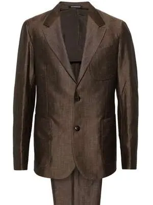 Emporio Armani Single-breasted Linen Blend Suit
