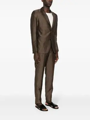 Emporio Armani Single-breasted Linen Blend Suit