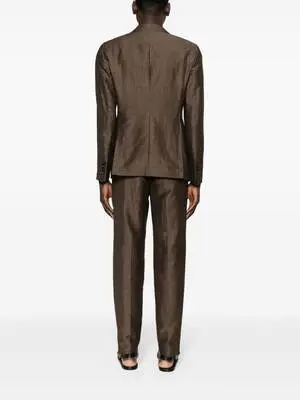 Emporio Armani Single-breasted Linen Blend Suit