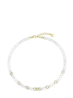 Shay 18kt Yellow Ceramic And Diamond Link Necklace - Gold