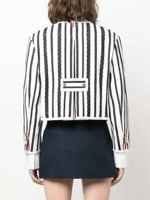 Thom Browne Broderie Anglaise Cropped Jacket