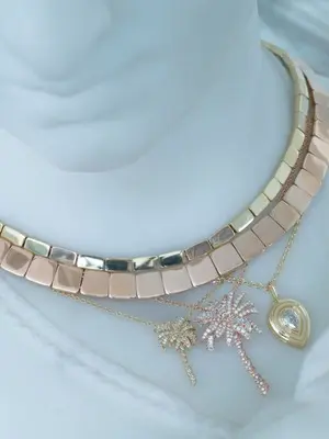 ANITA KO 18kt Rose Palm Tree Diamond Necklace