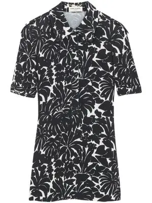 Saint Laurent Printed Short Dress - Black