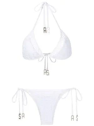 AMIR SLAMA Logo-pendant Stretch Bikini