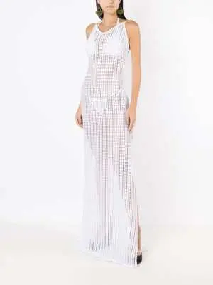 AMIR SLAMA Open-knit Maxi Dress - White