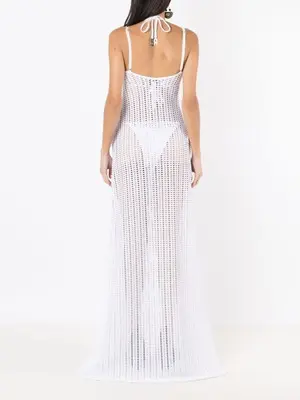 AMIR SLAMA Open-knit Maxi Dress - White