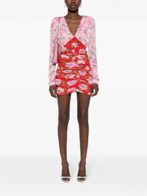 ROTATE BY BIRGER CHRISTENSEN Floral-print Sequined Mini Dress