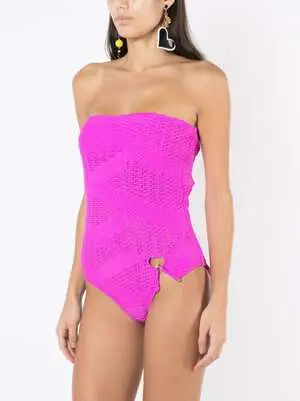AMIR SLAMA Open-knit Bandeau One-piece