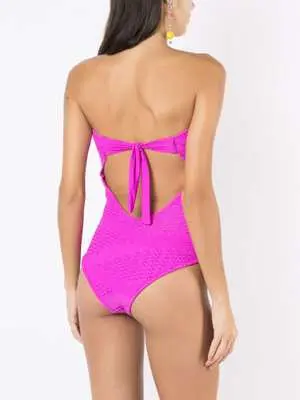AMIR SLAMA Open-knit Bandeau One-piece