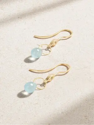 MELISSA JOY MANNING 14-karat Recycled Aquamarine And Diamond Earrings - Gold