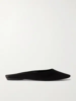 Saint Laurent Lido Satin-crepe Slippers