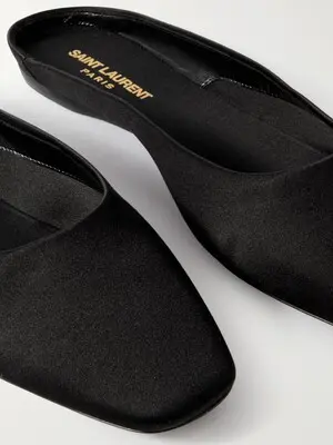 Saint Laurent Lido Satin-crepe Slippers