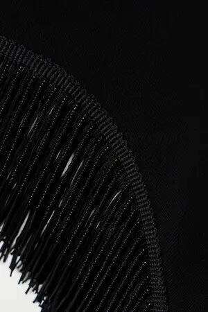 Galvan Nova Beaded Fringed Cutout Jersey Gown