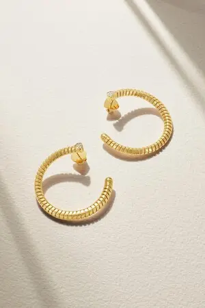 Marina B Trisolina 18-karat Diamond Hoop Earrings
