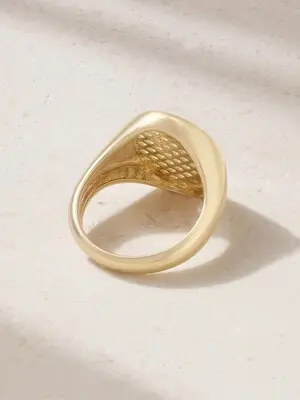 SYDNEY EVAN - Sydney Evan Oval Fishnet 14-karat Diamond Signet Ring