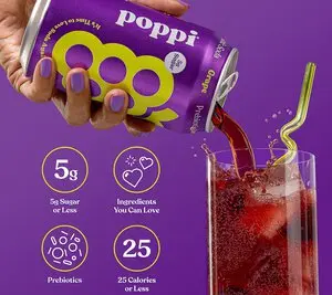 POPPI 12-oz Cans Prebiotic Soda Grape