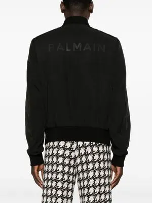 Balmain Logo-appliqué Bomber Jacket