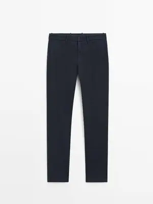Massimo Dutti Slim-fit Tricotine Chino Trousers