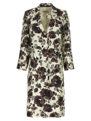 Alberto Biani Alberto Biani Floral Print Trench Coat - Multicolor