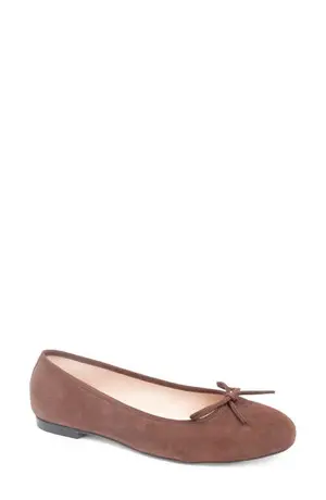 PATRICIA GREEN Skim Ballerina Flat - Chocolate Suede