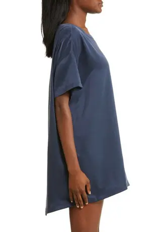 Lunya Oversize Silk Sleepshirt - Deep Blue