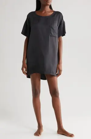 Lunya Oversize Silk Sleepshirt Immersed Black