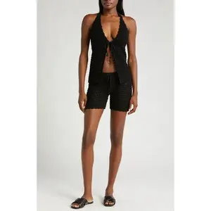 CAPITTANA Nora Open Knit Cover-up Shorts