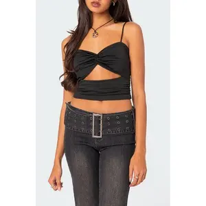 EDIKTED Twist Front Cutout Crop Top