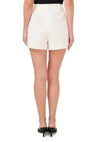 CECE DUPRAZ Pleated High-waist Shorts - New Ivory