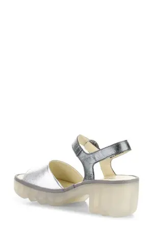 Fly London Tull Platform Sandals - Silver/graph