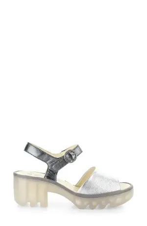 Fly London Tull Platform Sandals - Silver/graph