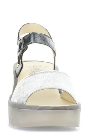 Fly London Tull Platform Sandals - Silver/graph
