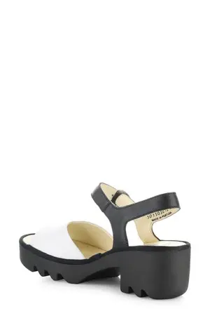 Fly London Tull Platform Sandals - White/black
