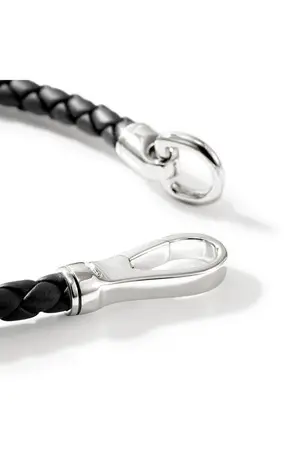 John Hardy Braided Leather And Sterling Bracelet