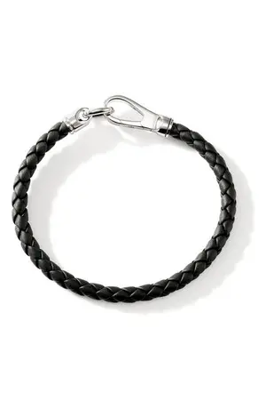 John Hardy Braided Leather And Sterling Bracelet