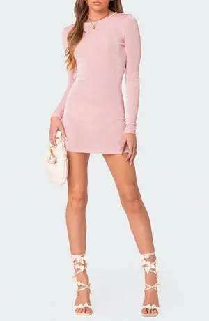 EDIKTED Alaric Long-sleeve Minidress With Open Back