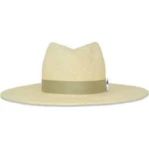 GIGI BURRIS MILLINERY Jeanne Straw Fedora - Natural/ Sage