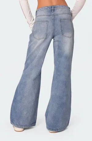EDIKTED Low Rise Wide Leg Jeans