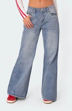 EDIKTED Low Rise Wide Leg Jeans