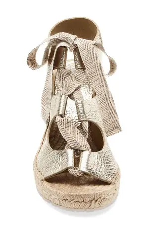 PEDRO GARCIA Otelia Espadrille Wedge Sandal - Platino Cervo